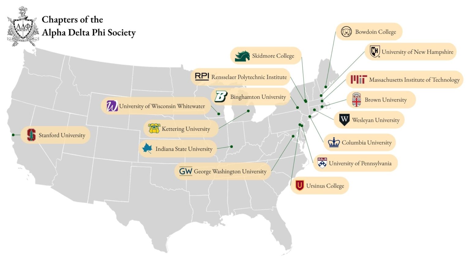Chapters and Affiliates – Alpha Delta Phi Society